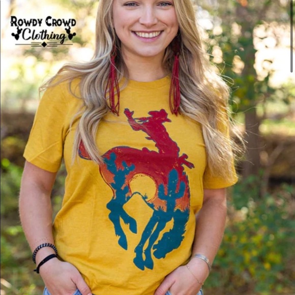 Rowdy Crowd | Tops | Rowdy Crowd Bowie Bronc Tee | Poshmark